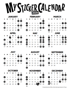 2025 Sticker Calendar - Denis Law Group